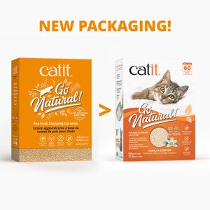 Catit Go Natural Pea Husk Clumping Cat Litter with Vanilla - 14 Litres