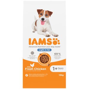 Iams Light in Fat with Fresh Chicken Dog Food 12kg. Free Delivery at ...